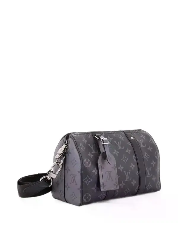 LOUIS VUITTON Reverse Monogram Eclipse Canvas City Keepall Crossbody Bag - Black
