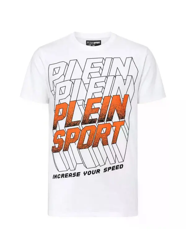 PLEIN SPORT Ps Fluo Logo-print Crew-neck T-shirt - White