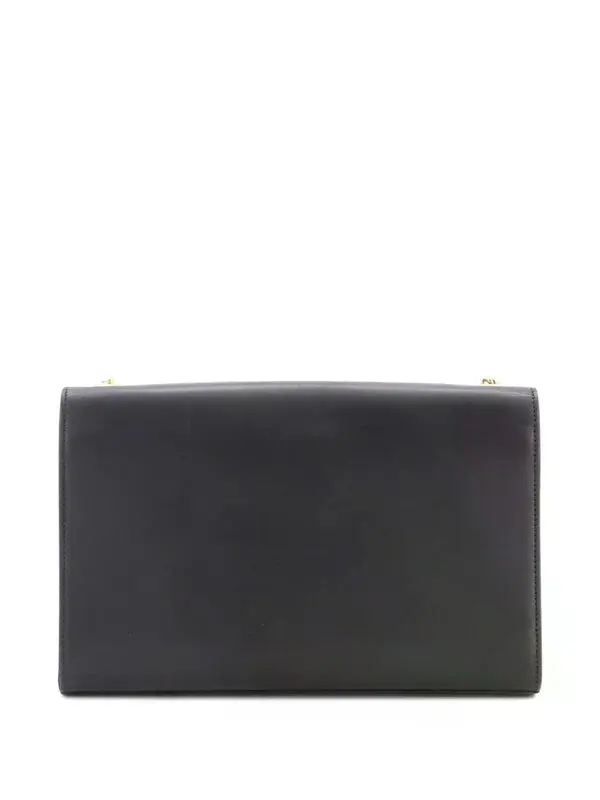 Saint Laurent Leather Monogram Cross Body Bag - Black