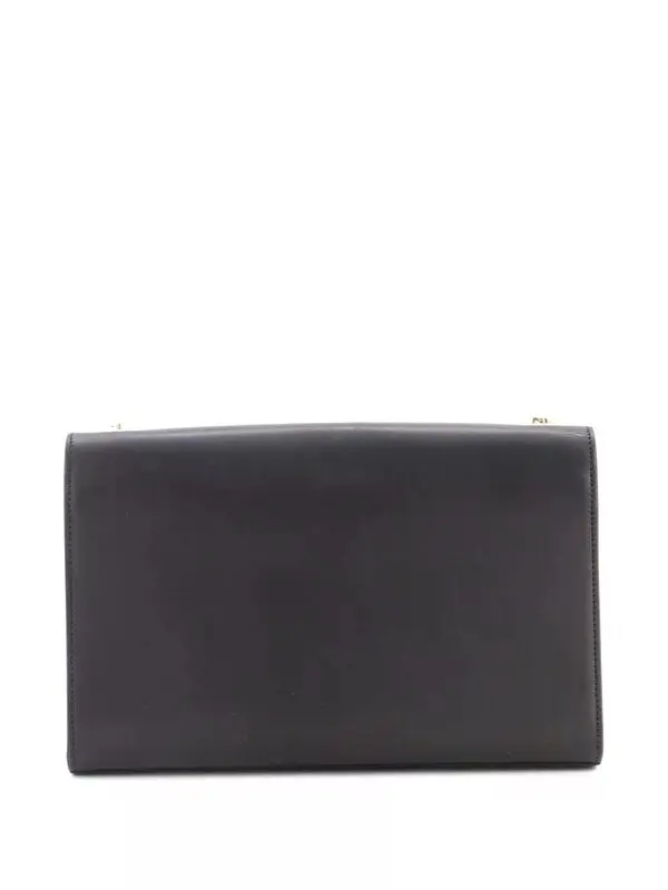 Saint Laurent Leather Monogram Cross Body Bag - Black