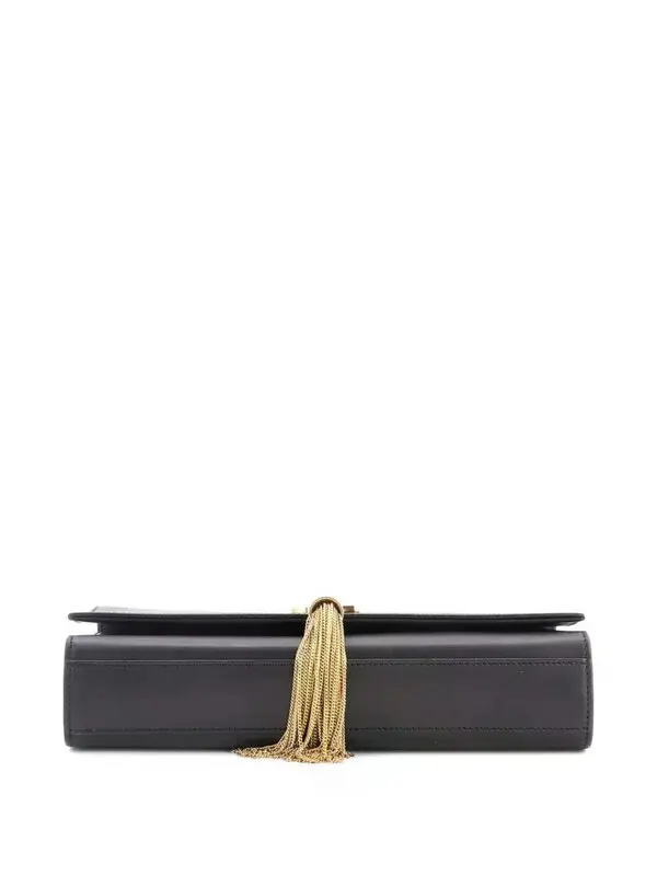 Saint Laurent Leather Monogram Cross Body Bag - Black