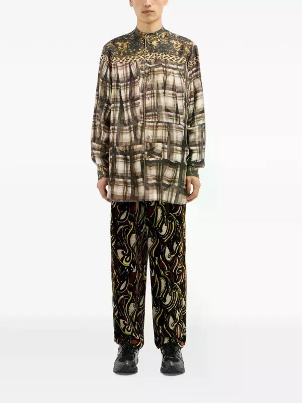 PIERRE-LOUIS MASCIA Aloe Leopard-print Plaid-pattern Shirt