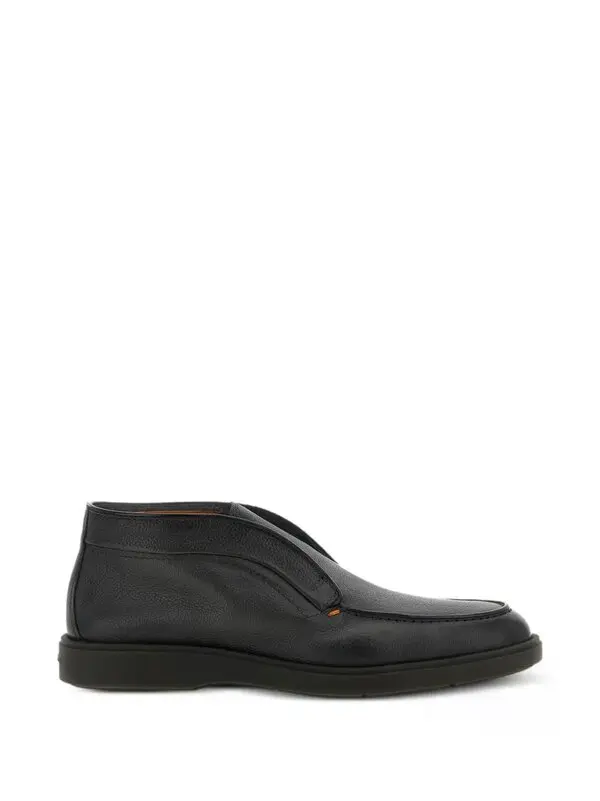 Santoni Hammered Leather Ankle Boots