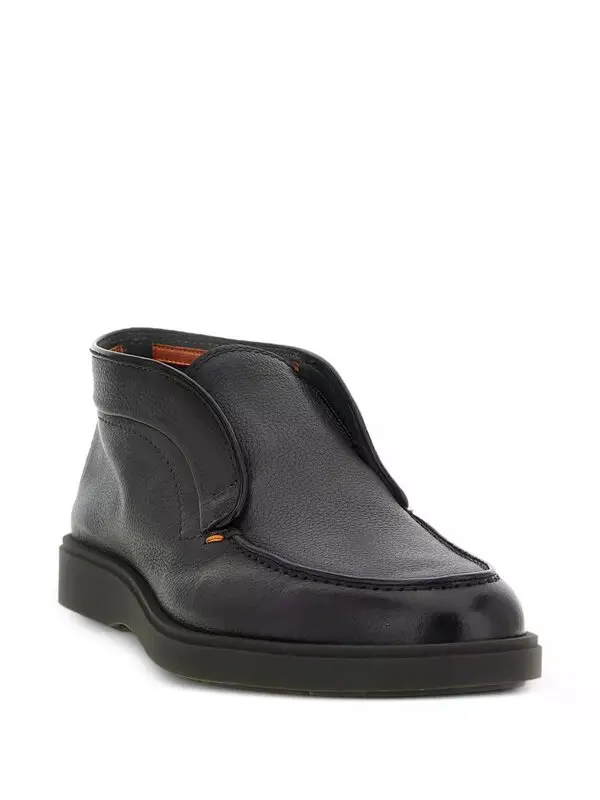 Santoni Hammered Leather Ankle Boots