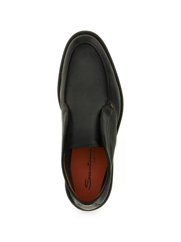 Santoni Hammered Leather Ankle Boots