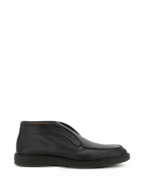 Santoni Hammered Leather Ankle Boots - Grey