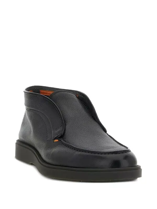 Santoni Hammered Leather Ankle Boots - Grey