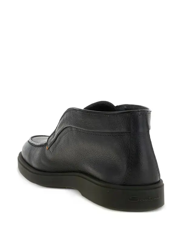 Santoni Hammered Leather Ankle Boots - Grey