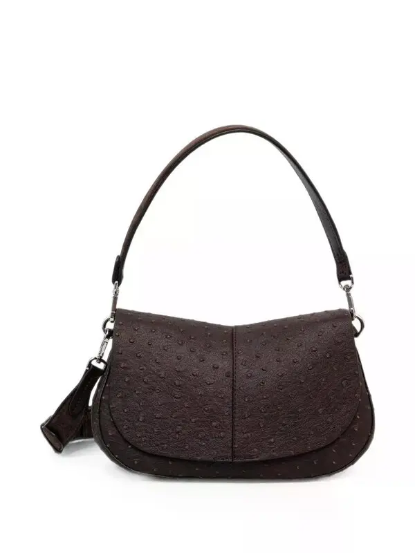 GIANNI CHIARINI Medium Helena Round Ostrich-effect Shoulder Bag
