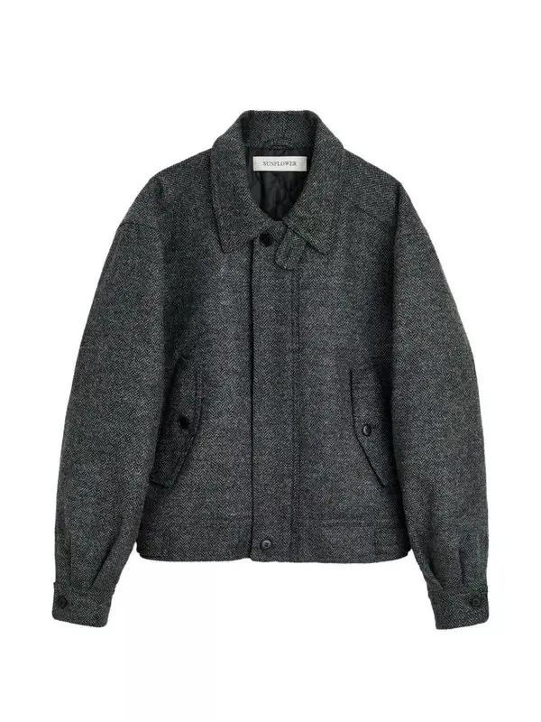 SUNFLOWER Harrington Herringbone-pattern Jacket
