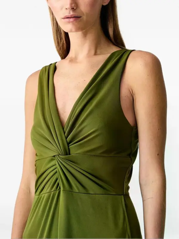 VICOLO Twist-detail V-neck Maxi Dress
