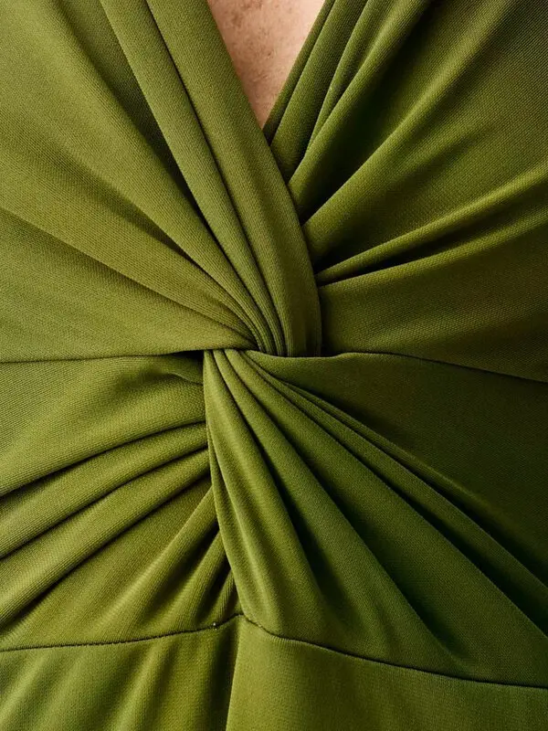 VICOLO Twist-detail V-neck Maxi Dress