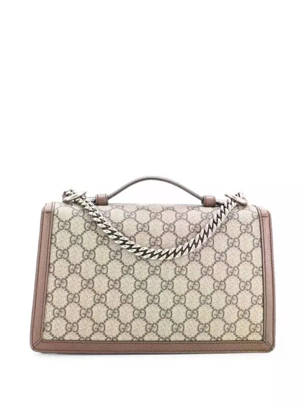 Gucci Dionysus Top Handle Chain Bag Gg Coated Canvas Small Satchel
