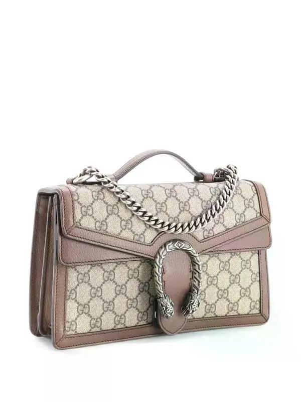 Gucci Dionysus Top Handle Chain Bag Gg Coated Canvas Small Satchel