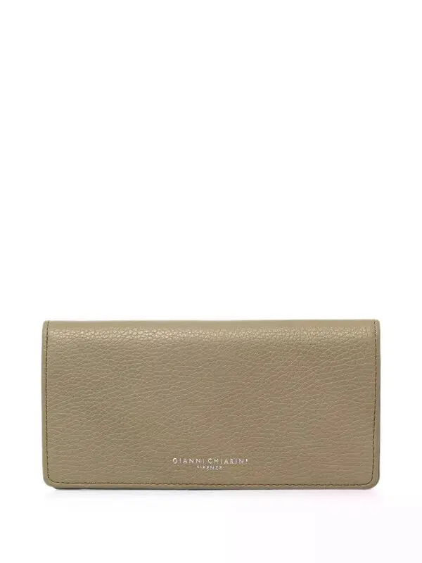 GIANNI CHIARINI Large Grained-leather Wallet - Neutrals