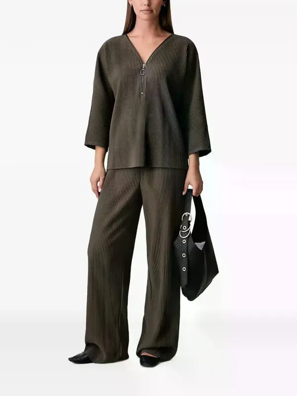 Joseph Ribkoff Plissé-effect Wide-leg Trousers