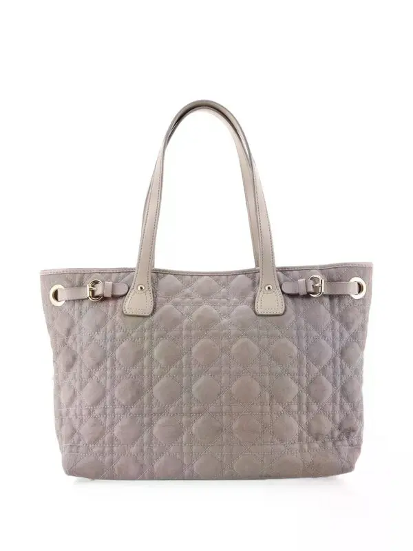 Dior Panarea Cannage Quilt Canvas Small Tote Bag