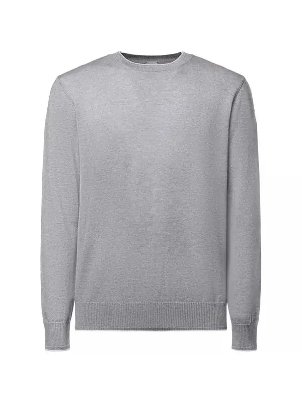 Eleventy Contrast-trim Wool Fine-knit Top
