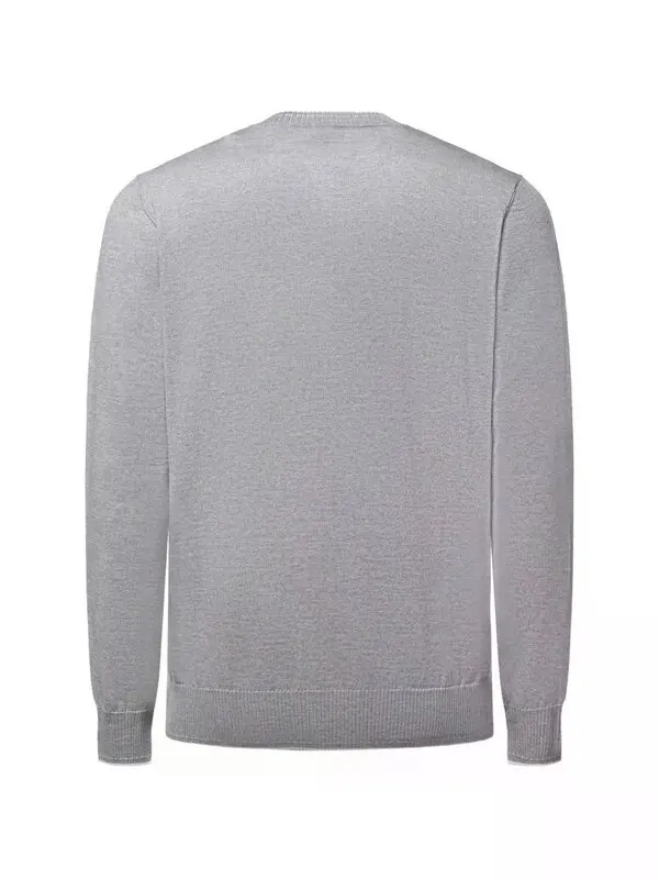 Eleventy Contrast-trim Wool Fine-knit Top