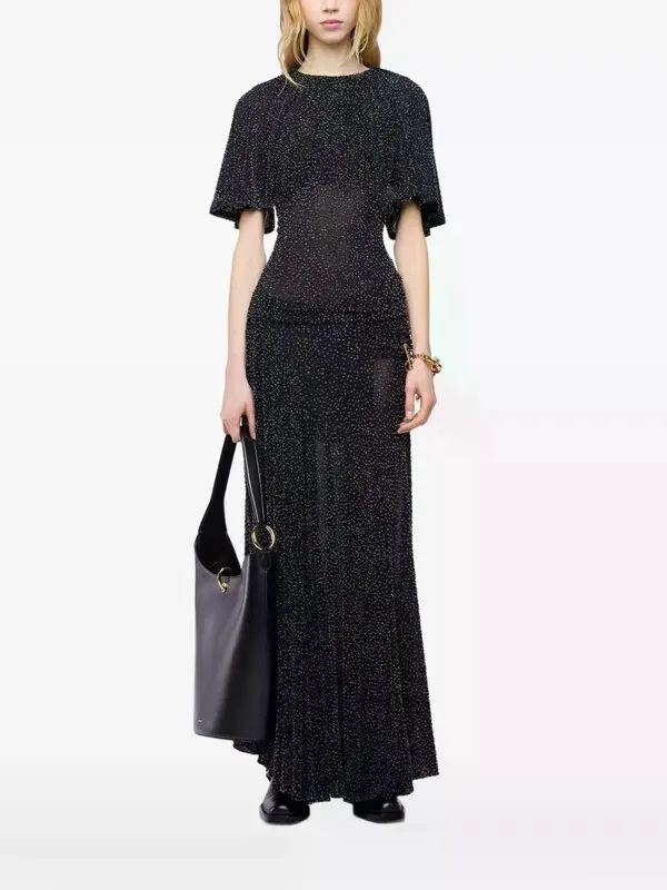 Rabanne Textured Ruched Blouse - Black