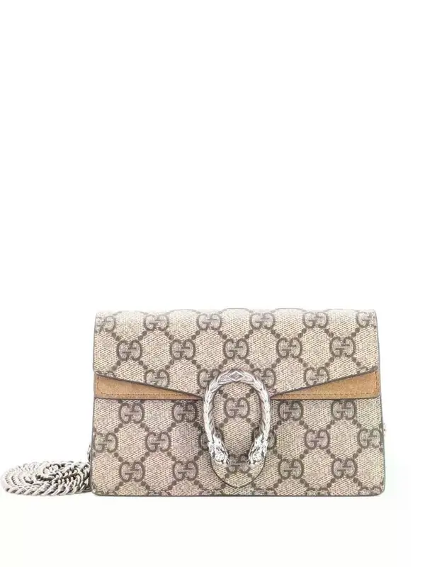 Gucci Dionysus Gg Coated Canvas Super Mini Crossbody Bag - Brown