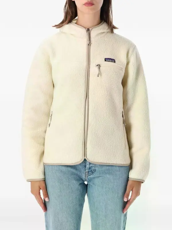 Patagonia Fleece-texture Hooded Jacket - White