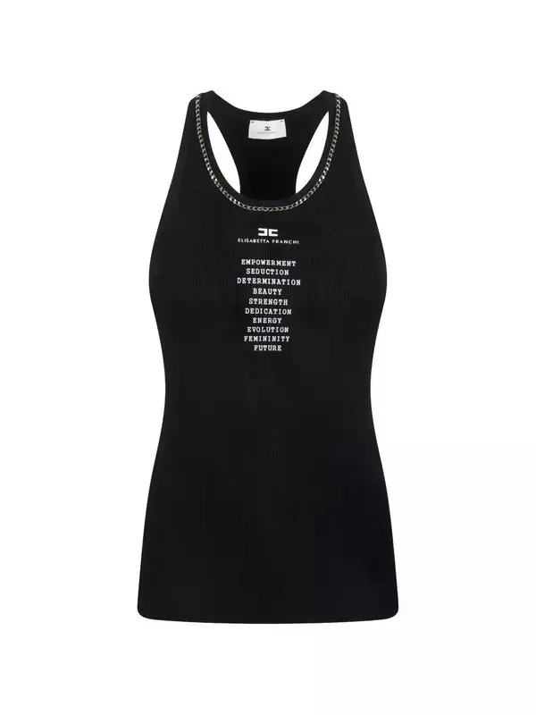 Elisabetta Franchi Chain-link Tank Top - Black