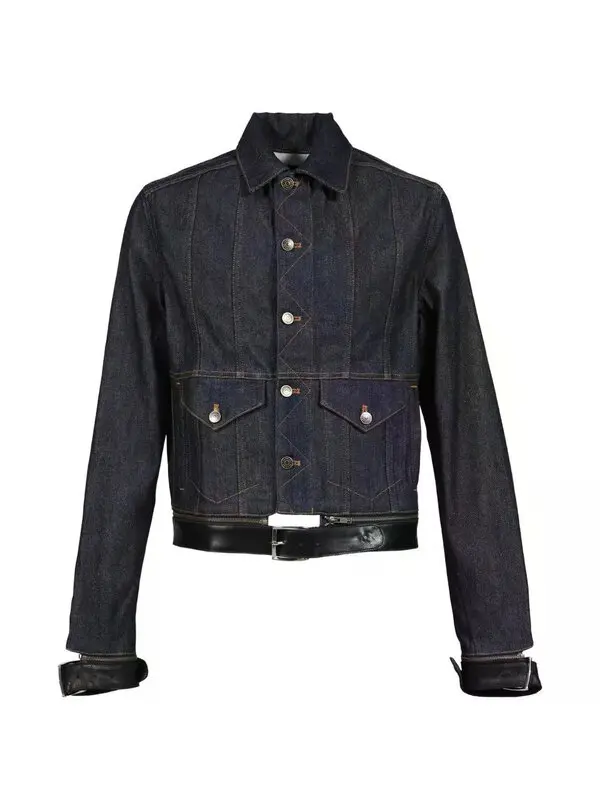 EGONLAB Leather-strap Denim Jacket
