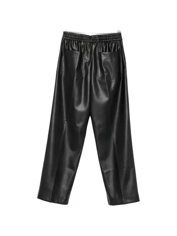 NUDE Elasticated Faux-leather Trousers