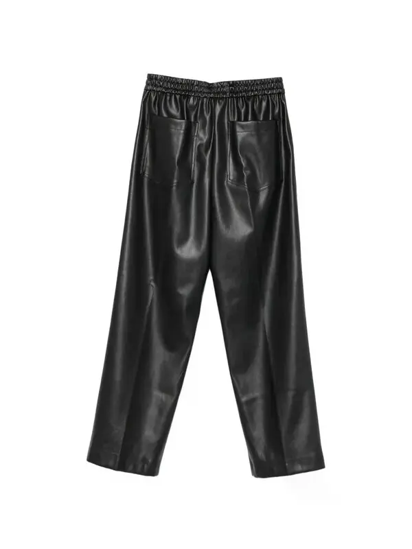 NUDE Elasticated Faux-leather Trousers