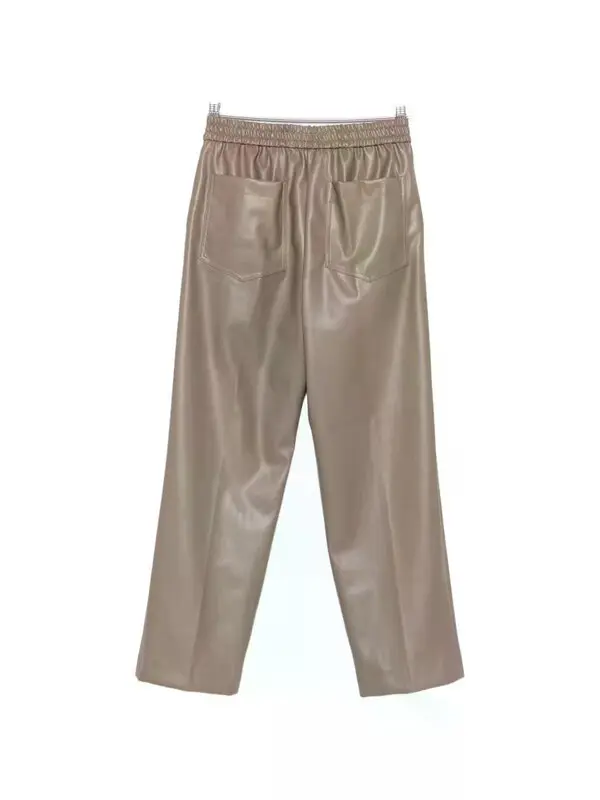 NUDE Elasticated-waistband Faux-leather Trousers
