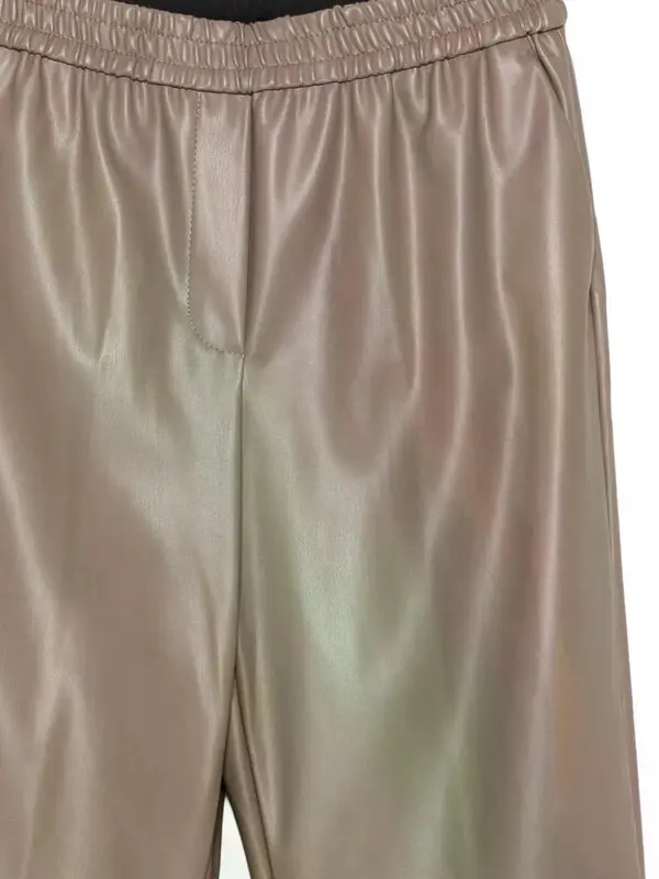 NUDE Elasticated-waistband Faux-leather Trousers