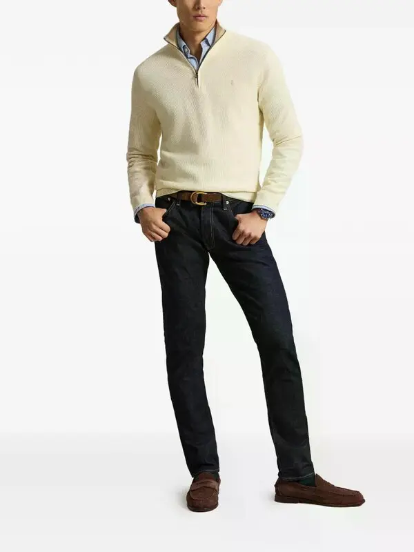 Polo Ralph Lauren Mesh-knit Quarter-zip Sweater