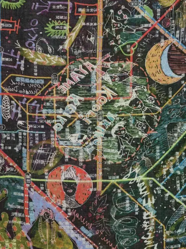 Faliero Sarti Graphic-print Frayed Scarf