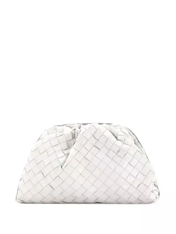 Bottega Veneta The Pouch Intrecciato Nappa Teen Crossbody Bag - White