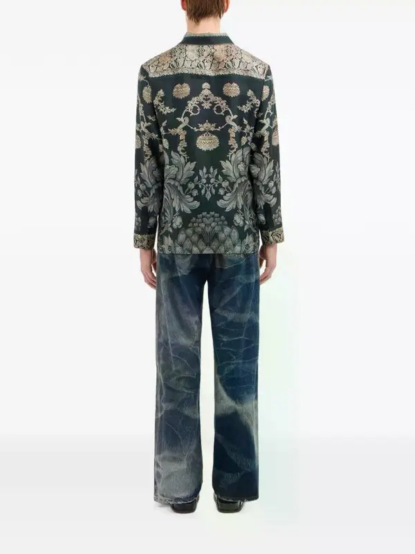 PIERRE-LOUIS MASCIA Aloe Baroque-pattern Silk Shirt