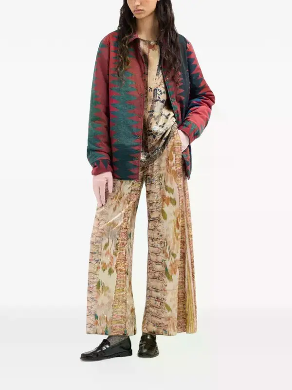 PIERRE-LOUIS MASCIA Aloe Forest-motif Silk Blouse