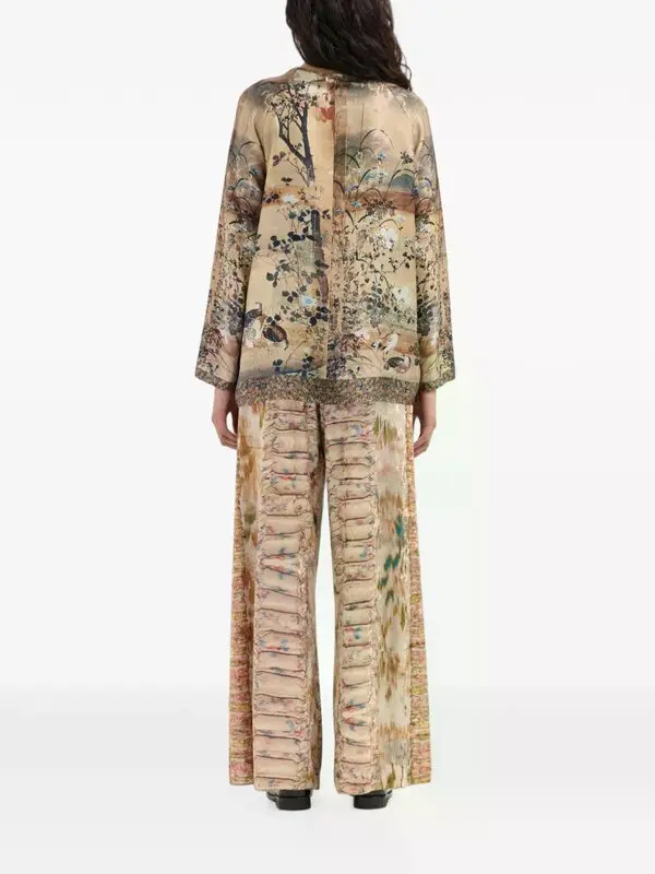 PIERRE-LOUIS MASCIA Aloe Forest-motif Silk Blouse