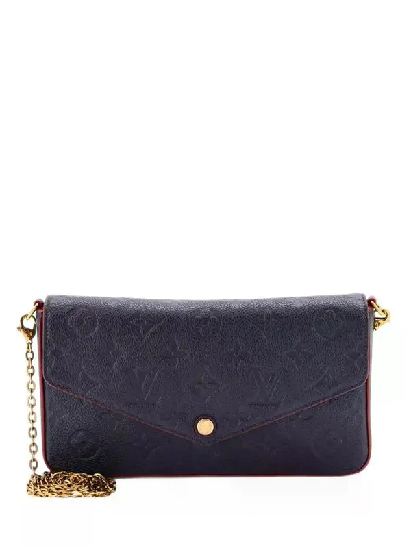 LOUIS VUITTON Monogram Empreinte Leather Felicie Pochette Cross Body Bag - Blue