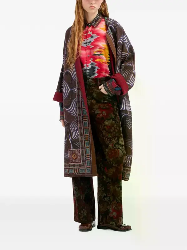 PIERRE-LOUIS MASCIA Aloe Geometric-print Silk Shirt