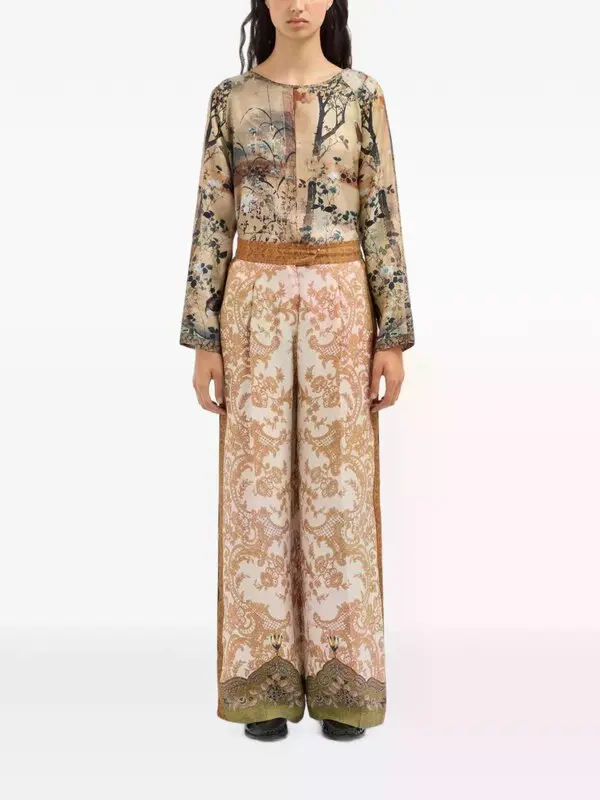 PIERRE-LOUIS MASCIA Cialda Baroque-print Palazzo Pants