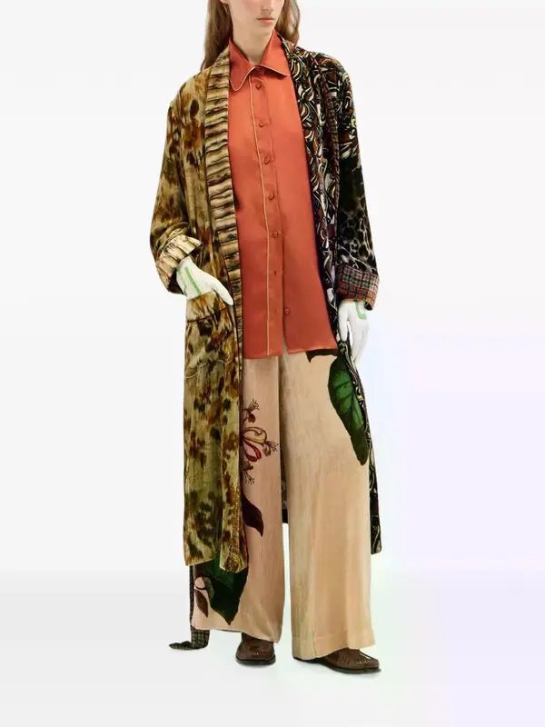 PIERRE-LOUIS MASCIA Kanada Mixed-print Belted Coat