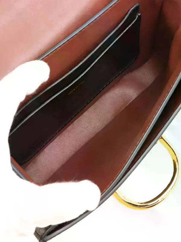 Burberry 2000-2017 Small Goatskin Trimmed House Check Canvas D Ring Crossbody Bag