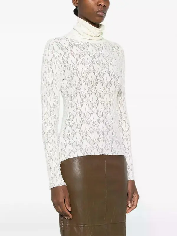 Dixie Lace Roll-neck Top
