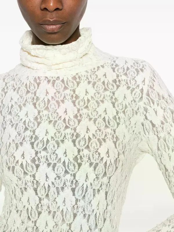 Dixie Lace Roll-neck Top