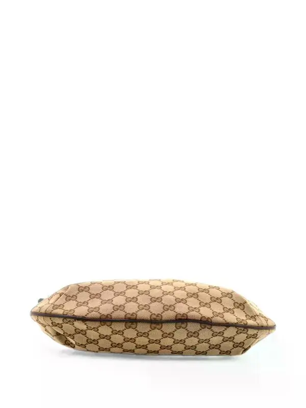 Gucci Saddle Zip Messenger Bag Gg Canvas With Leather Medium Crossbody Bag