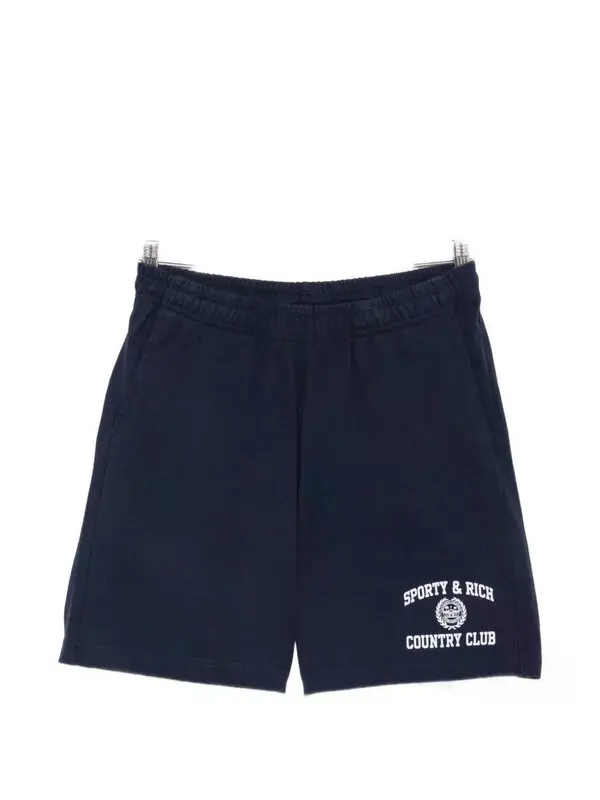 SPORTY & RICH Logo-print Cotton Shorts