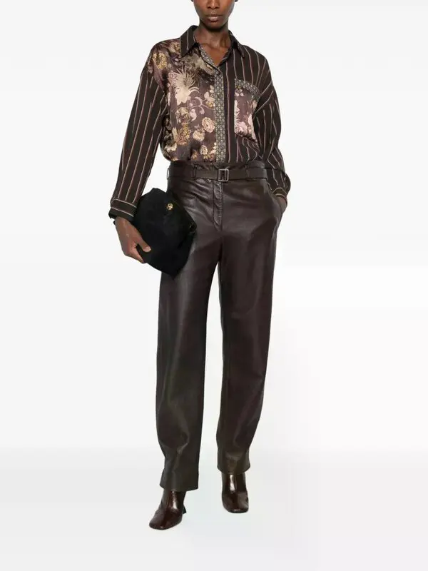 Dixie Floral-print Striped Shirt