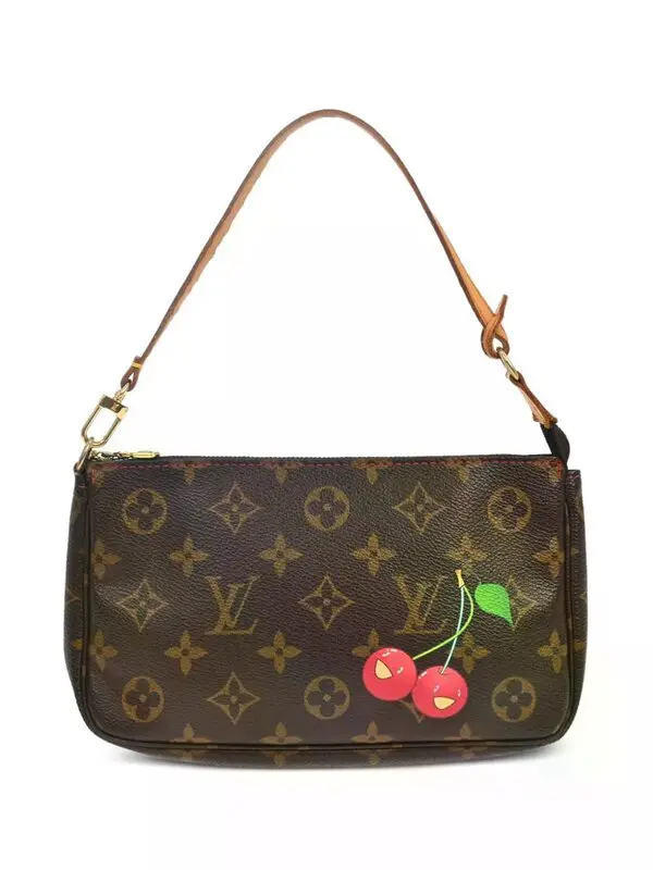 LOUIS VUITTON X Takashi Murakami 2005 Monogram Cerises Pochette Accessoires Tote Bag - Brown