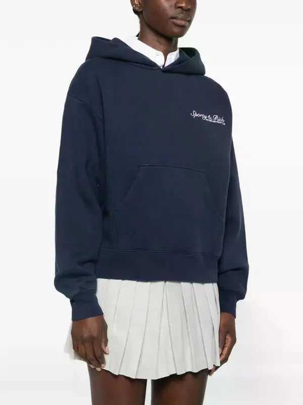 SPORTY & RICH Logo-embroidered Hoodie